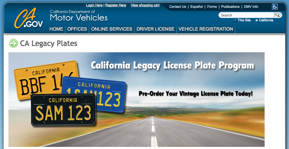 California Legacy Plates